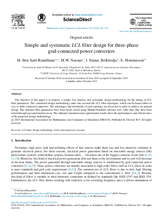 (PDF) Simple and systematic LCL filter design for three-phase grid ...