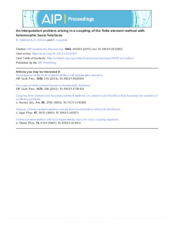 Pdf Interpolation Problem Arising In A Coupling Of Finite Element