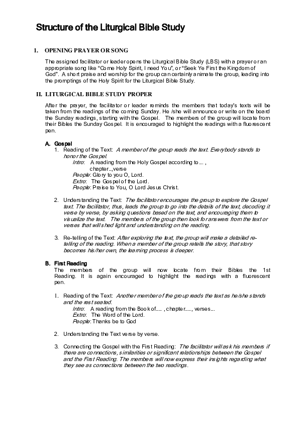 (PDF) Structure of the Liturgical Bible Study | Martina TinVui ...