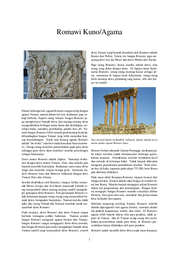 (PDF) Romawi Kuno/Agama