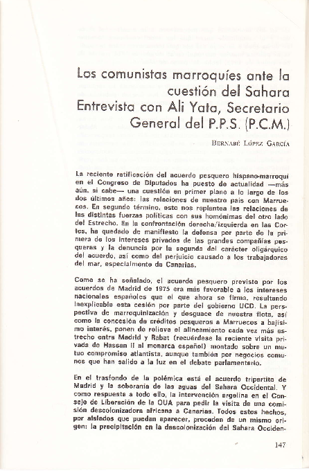 (PDF) Los comunistas marroquíes ante la cuestión del Sahara. Entrevista ...