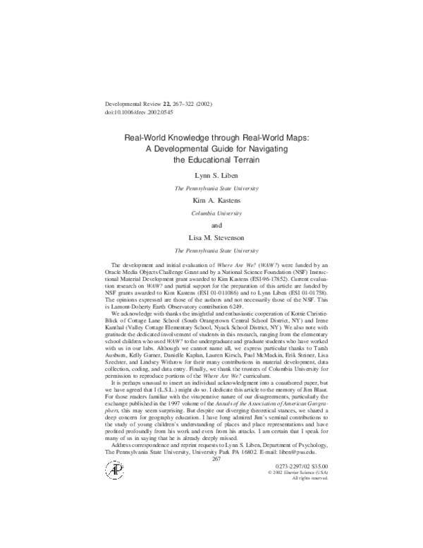 (PDF) Real-World Knowledge through Real-World Maps: A Developmental ...