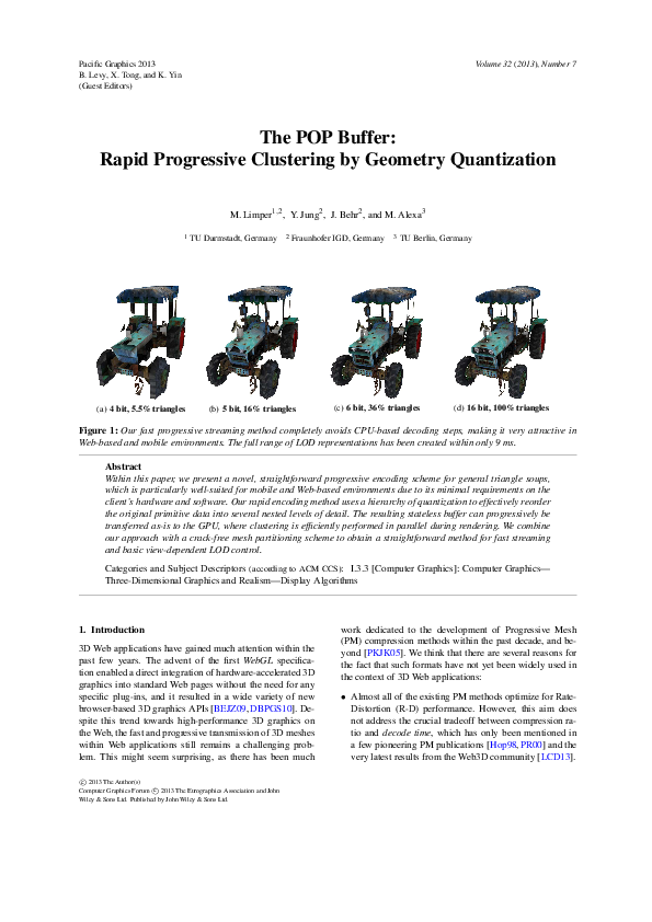 (PDF) The POP Buffer: Rapid Progressive Clustering by Geometry Quantization