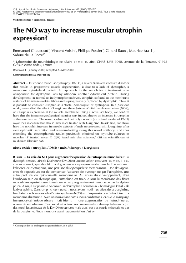 (PDF) The NO way to increase muscular utrophin expression?