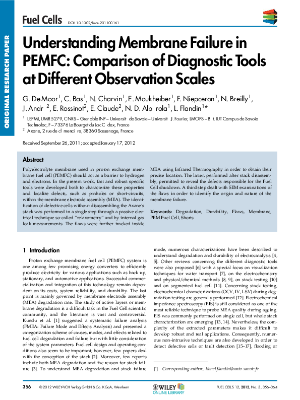 (PDF) Understanding Membrane Failure in PEMFC: Comparison of Diagnostic ...