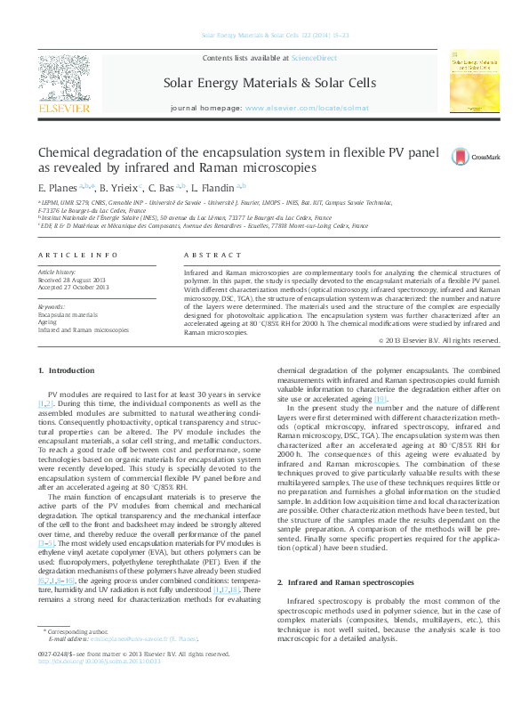 (PDF) Chemical degradation of the encapsulation system in flexible PV ...