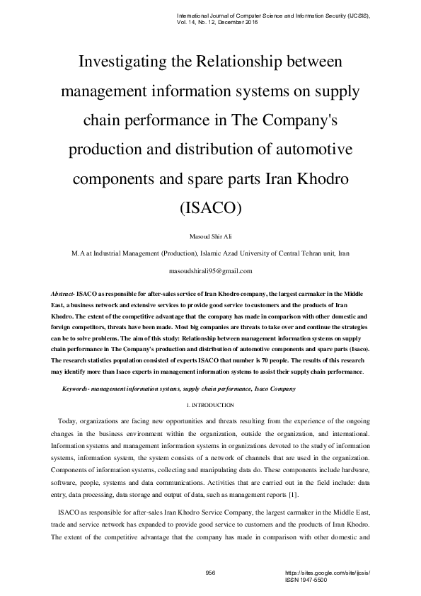 (PDF) Investigating the Relationship between management information ...