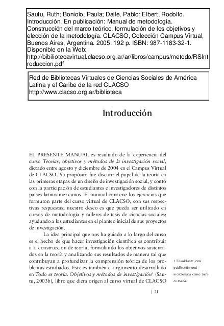 (PDF) CLACSO - Manual de metodología (de investigación en ciencias sociales)