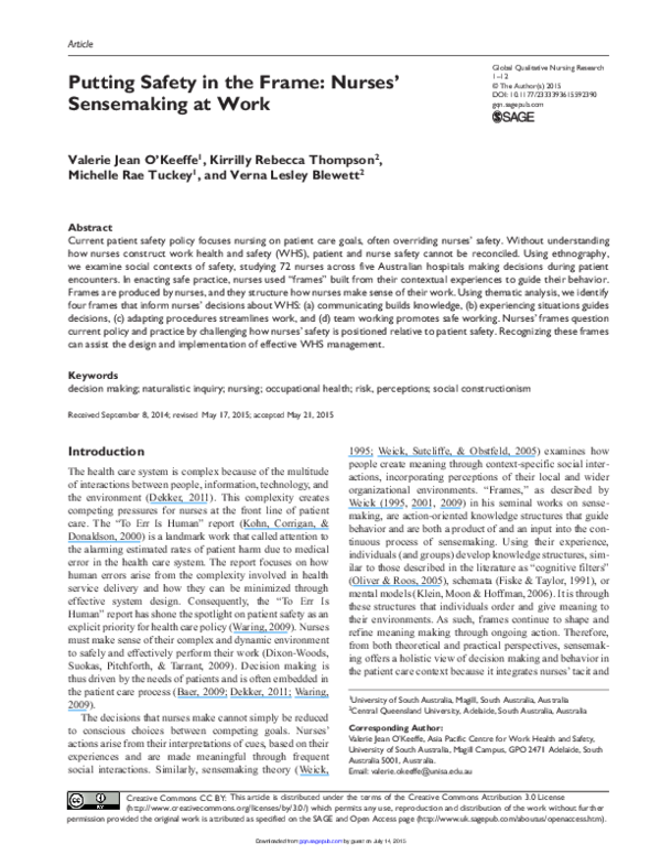 (PDF) Putting Safety in the Frame