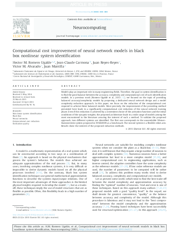 (PDF) Computational cost improvement of neural network models in black box nonlinear system ...