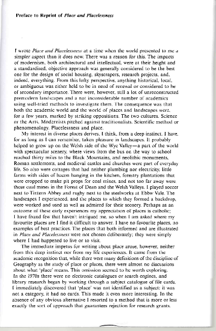 (PDF) Place and Placelessness 2008 Preface