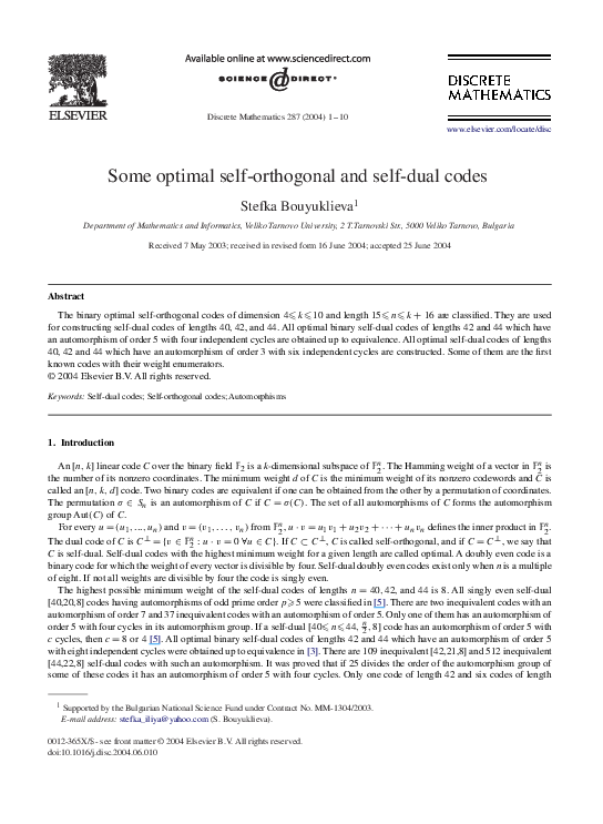 Some optimal self-orthogonal and self-dual codes