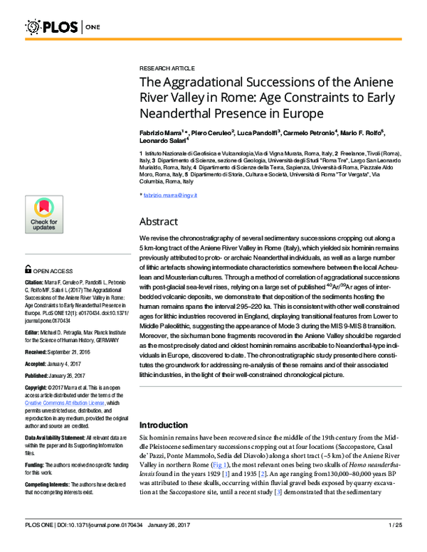 (PDF) The Aggradational Successions of the Aniene River Valley in Rome ...