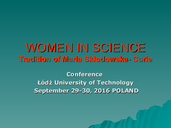 (PPT) Women in science Presentation