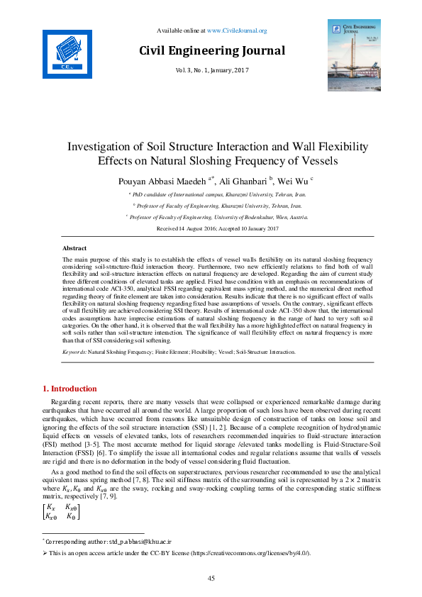 (PDF) Investigation of Soil Structure Interaction and Wall Flexibility Effects on Natural ...