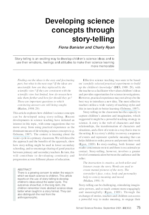 (PDF) Developing Science Concepts through Story-Telling