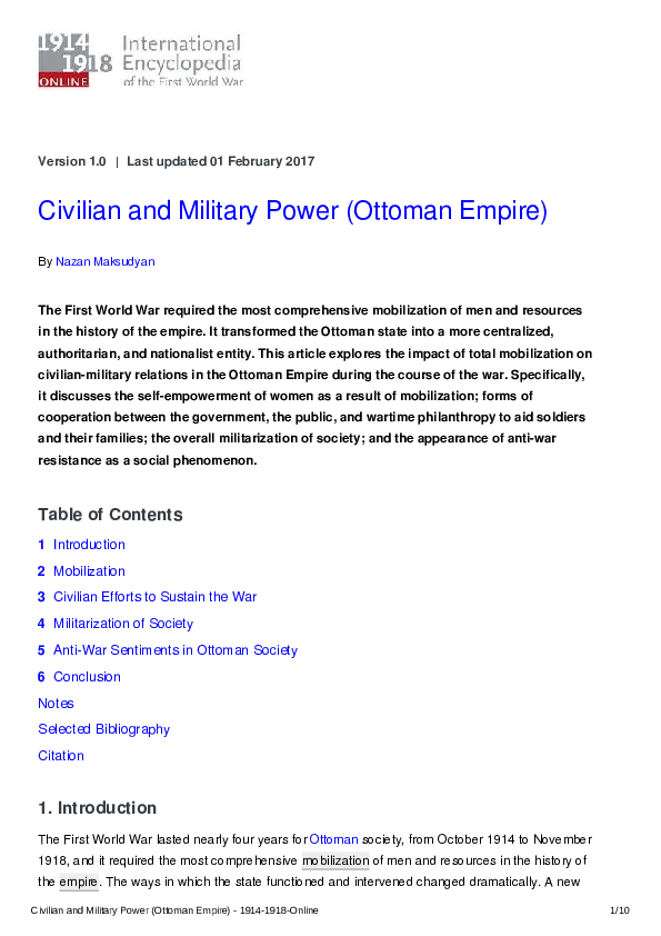 (PDF) Civilian and Military Power (Ottoman Empire