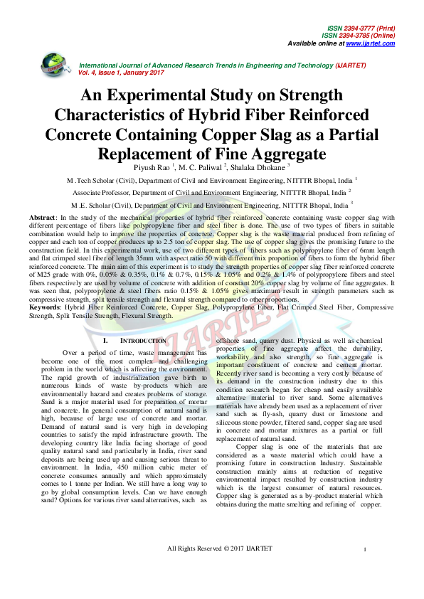 (PDF) An Experimental Study on Strength Characteristics of Hybrid Fiber Reinforced Concrete ...