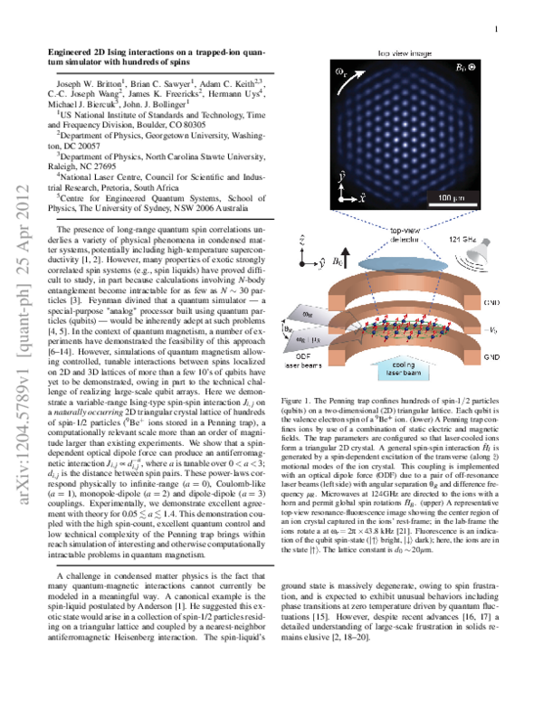 (PDF) Engineered 2D Ising interactions on a trapped-ion quantum ...