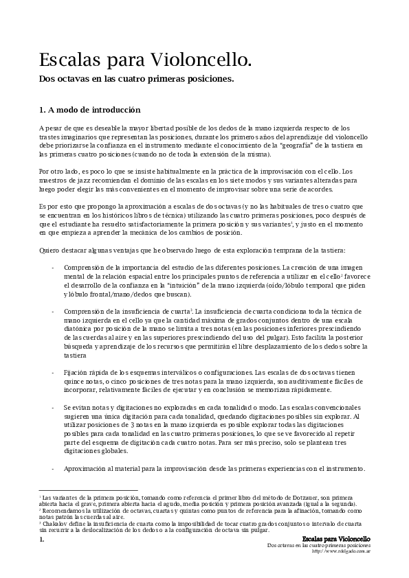 (PDF) Escalas para Violoncello Escalas para Violoncello