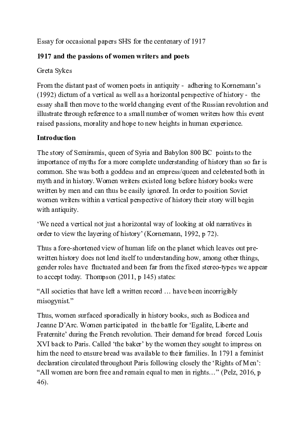 (DOC) Essay for occasional papers SHS for the centenary of 1917 1917 ...