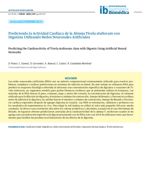 (PDF) Predicting the Cardioactivity of Tivela stultorum clam with ...