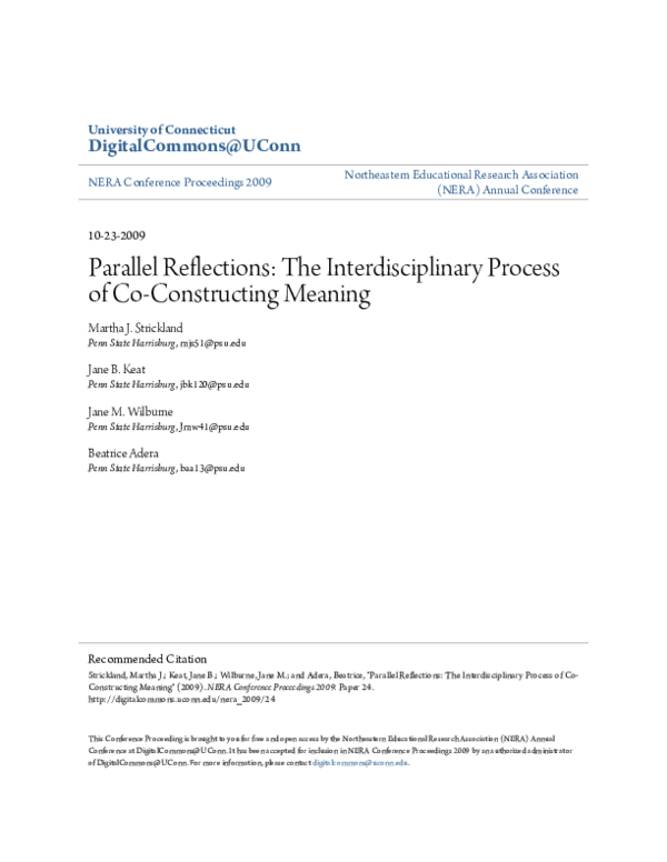 (PDF) Co-Constructing Meaning in Teacher Reflections