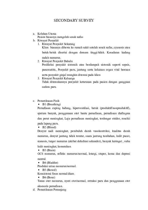 (DOC) SECONDARY SURVEY