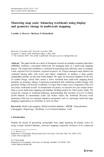 Pdf Mastering Map Scale Balancing Workloads Using Display And