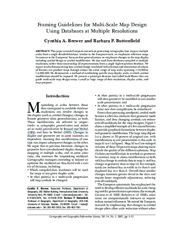 Pdf Framing Guidelines For Multi Scale Map Design Using Databases At