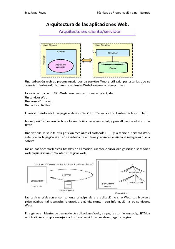 (PDF) Arquitectura de aplicaciones Web