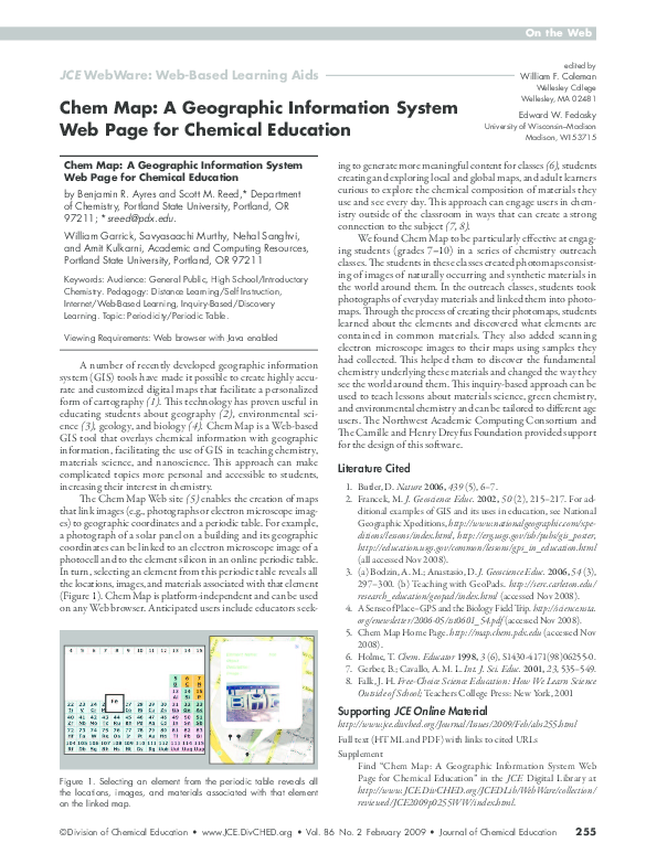 (PDF) Chem Map: A Geographic Information System Web Page for Chemical ...