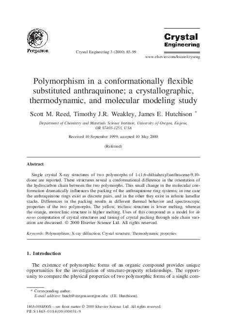 (PDF) Polymorphism in a conformationally flexible substituted ...