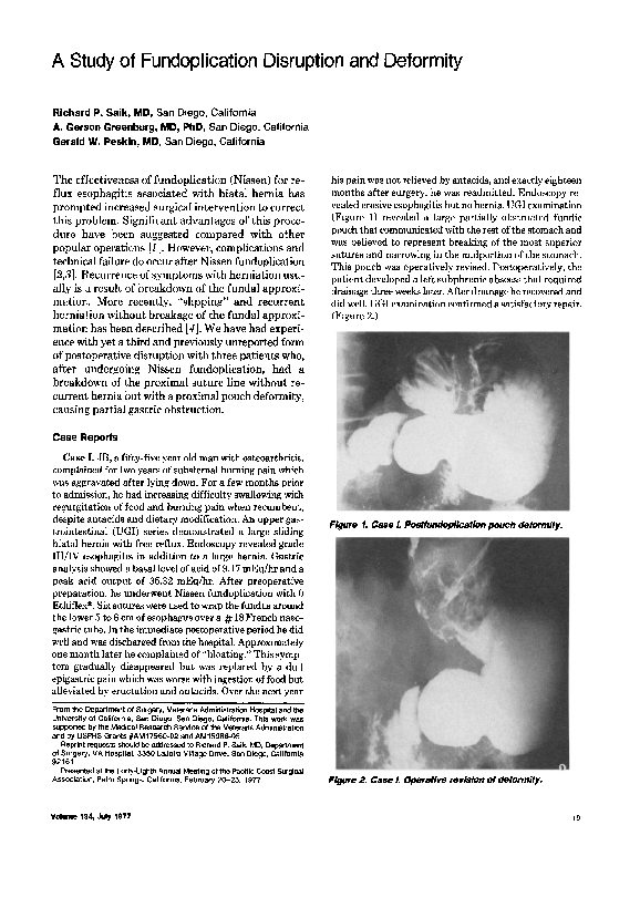 (PDF) A study of fundoplication disruption and deformity