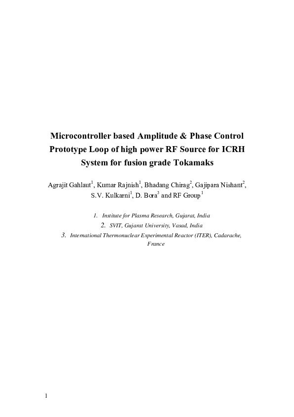 (PDF) Microcontroller based Amplitude & Phase Control Prototype Loop of ...