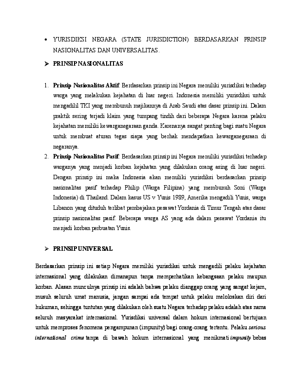 (DOC) BULLET YURISDIKSI NEGARA (STATE JURISDICTION) BERDASARKAN PRINSIP