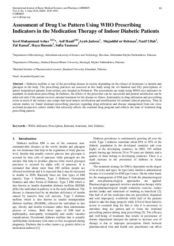 (PDF) Assessment of Drug Use Pattern Using WHO Prescribing Indicators ...