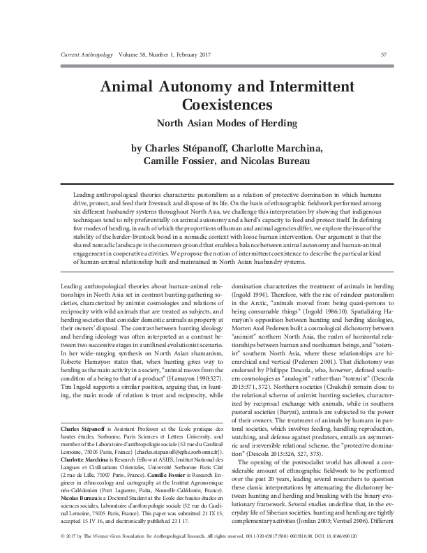 (PDF) Animal Autonomy and Intermittent Coexistences: North Asian Modes ...