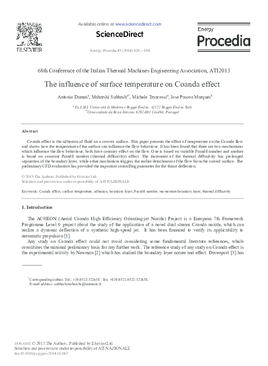 (PDF) Thermal effect on Coanda Surface