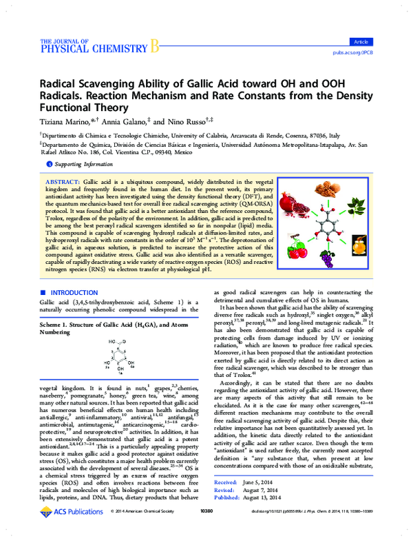 (PDF) Radical Scavenging Ability of Gallic Acid toward OH and OOH ...