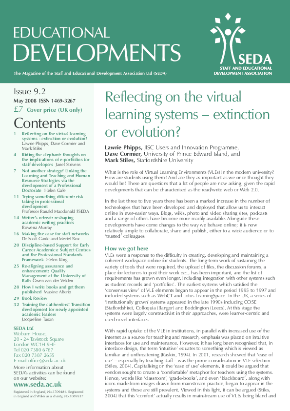 (PDF) Reflecting on the Virtual Learning Systems extinction or Evolution?