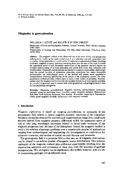 (PDF) Magnetics in geoexploration