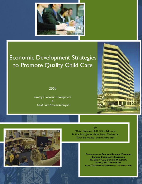 (PDF) Economic development strategies to promote quality child care ...