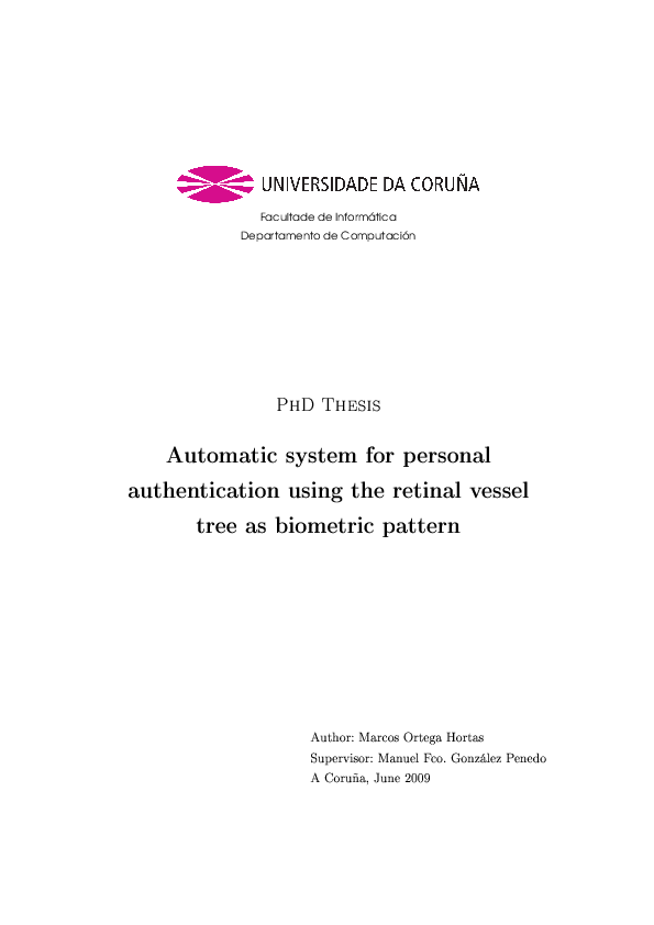 (PDF) Automatic system for personal authentication using the retinal vessel tree as biometric ...