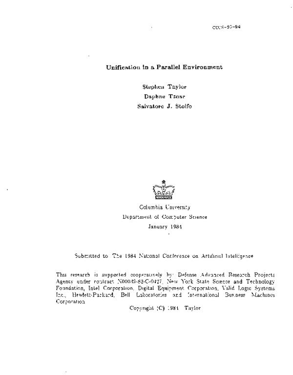 (PDF) Unification in a Parallel Environment