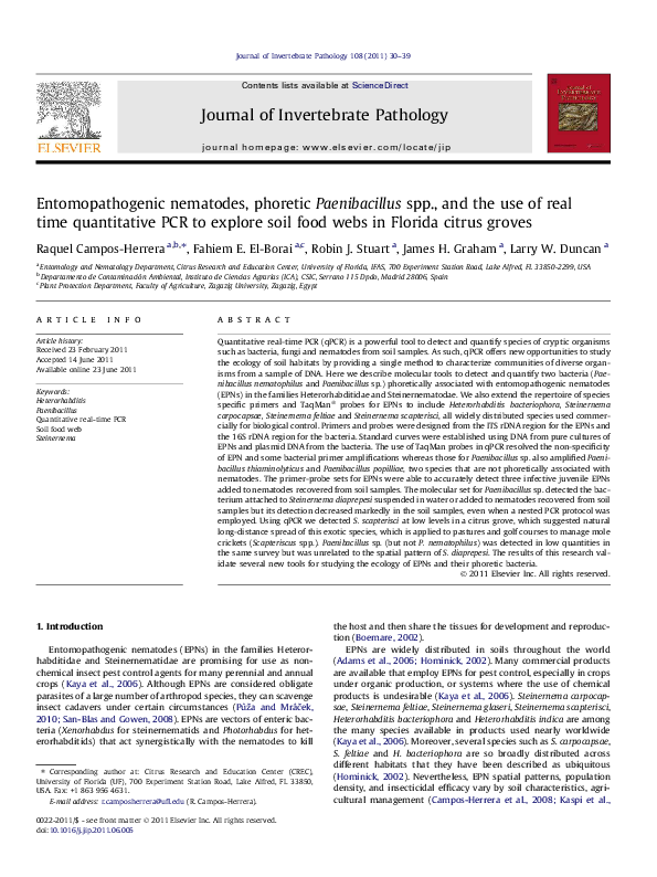 (PDF) Entomopathogenic nematodes, phoretic Paenibacillus spp., and the ...