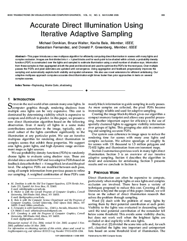 (PDF) Accurate Direct Illumination Using Iterative Adaptive Sampling