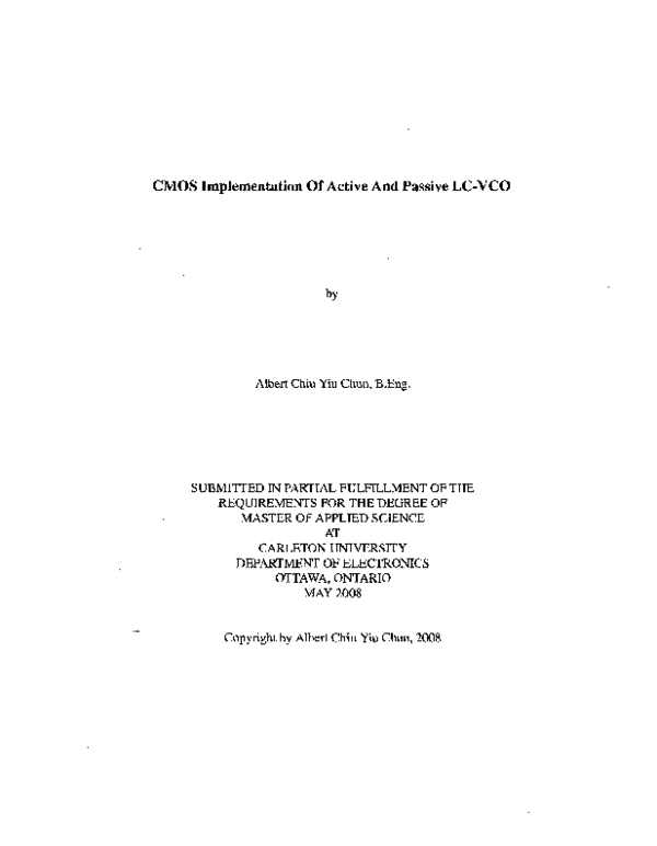 (PDF) CMOS Implementation Of Active And Passive LC-VCO