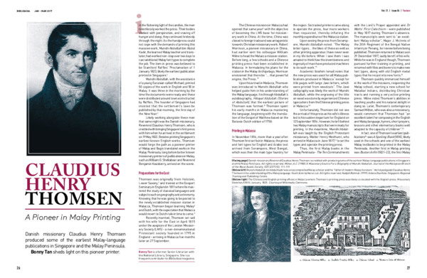 (PDF) Claudius Henry Thomsen: A pioneer in Malay printing
