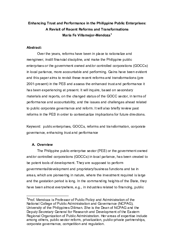 (PDF) Enhancing Trust and Performance in the Philippine Public ...
